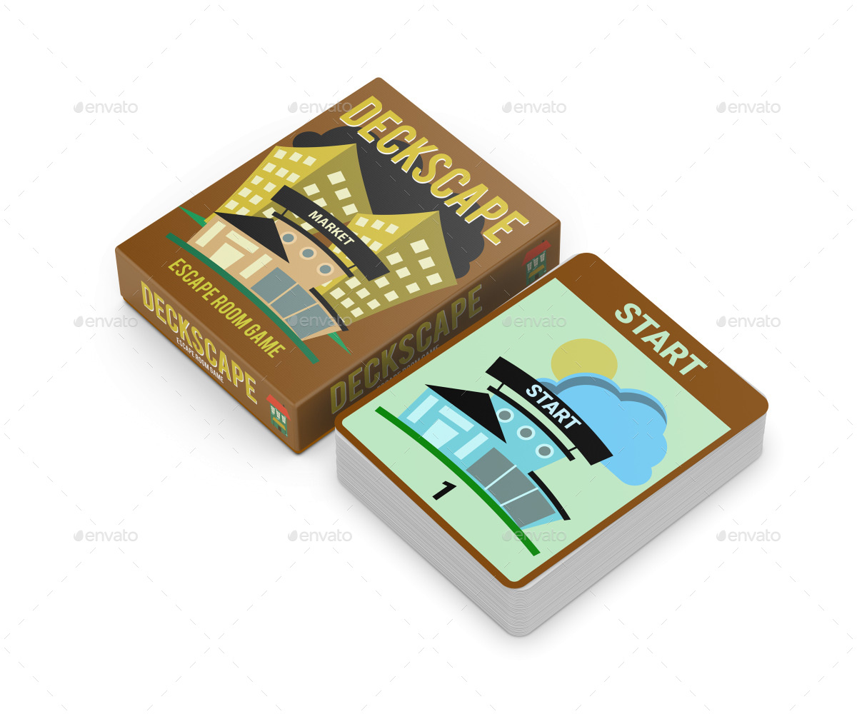 Escape Card Game Box Mockup, Graphics | GraphicRiver